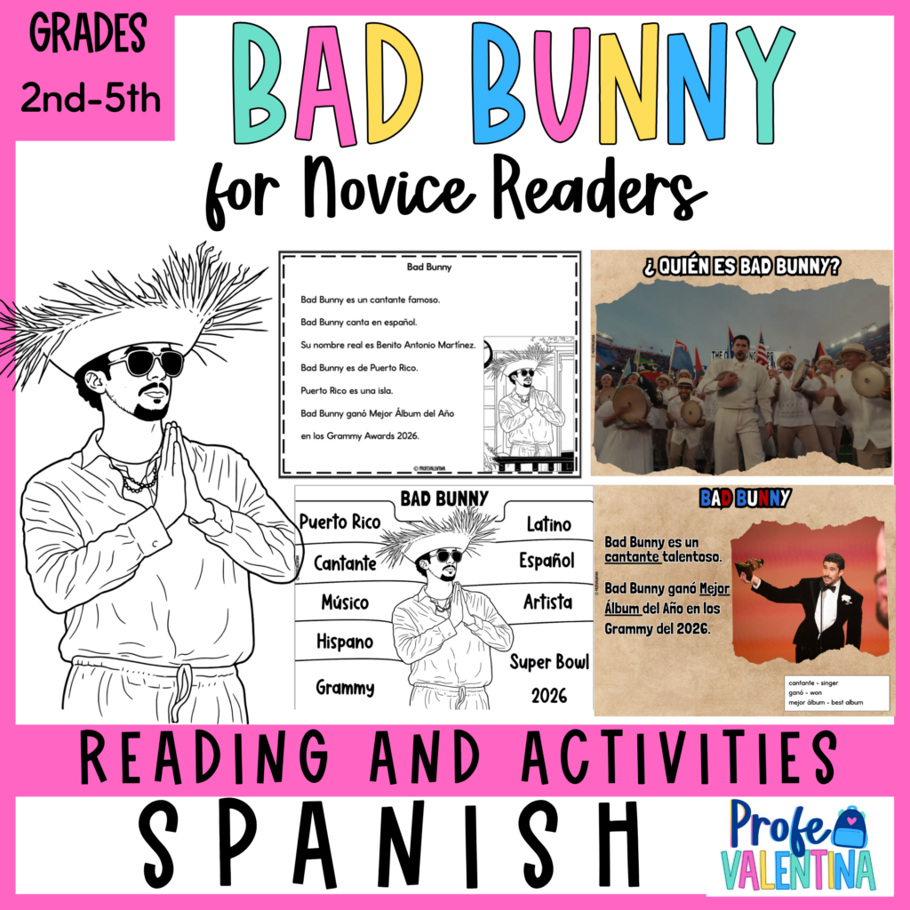 Teaching About Bad Bunny During the Super Bowl in Elementary Spanish